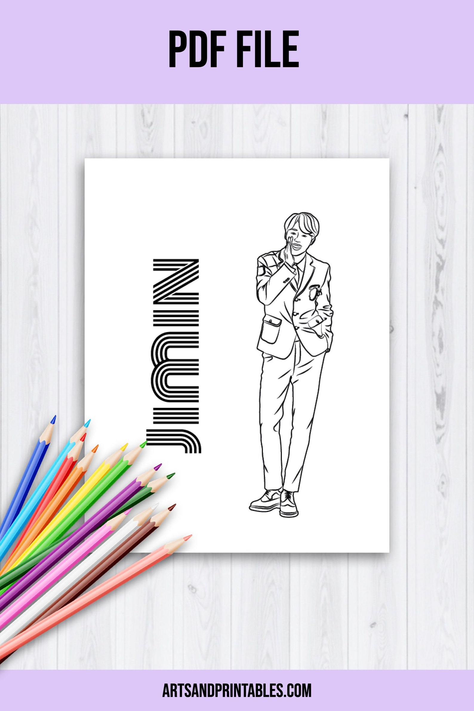 Printable Jimin Coloring Pages Digital BTS Coloring Book | Etsy