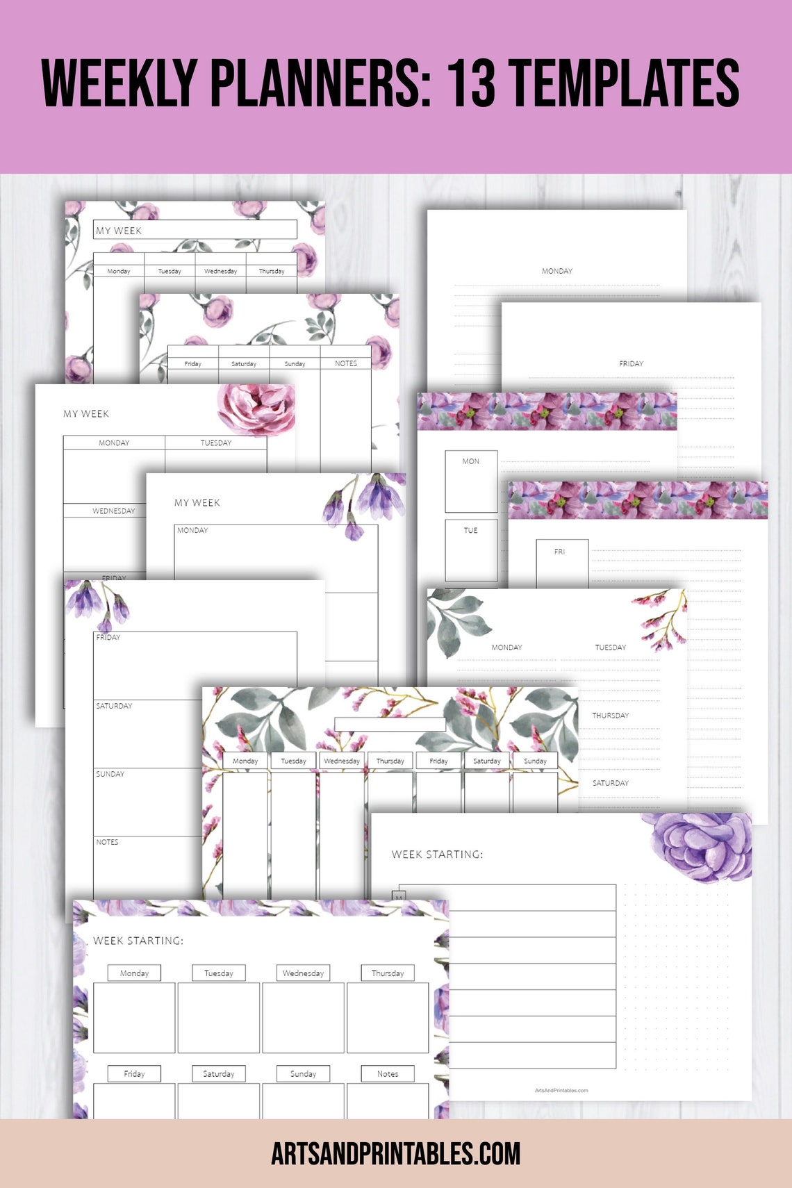 Printable Daily Schedule Printable Weekly Journal Printable Monthly ...