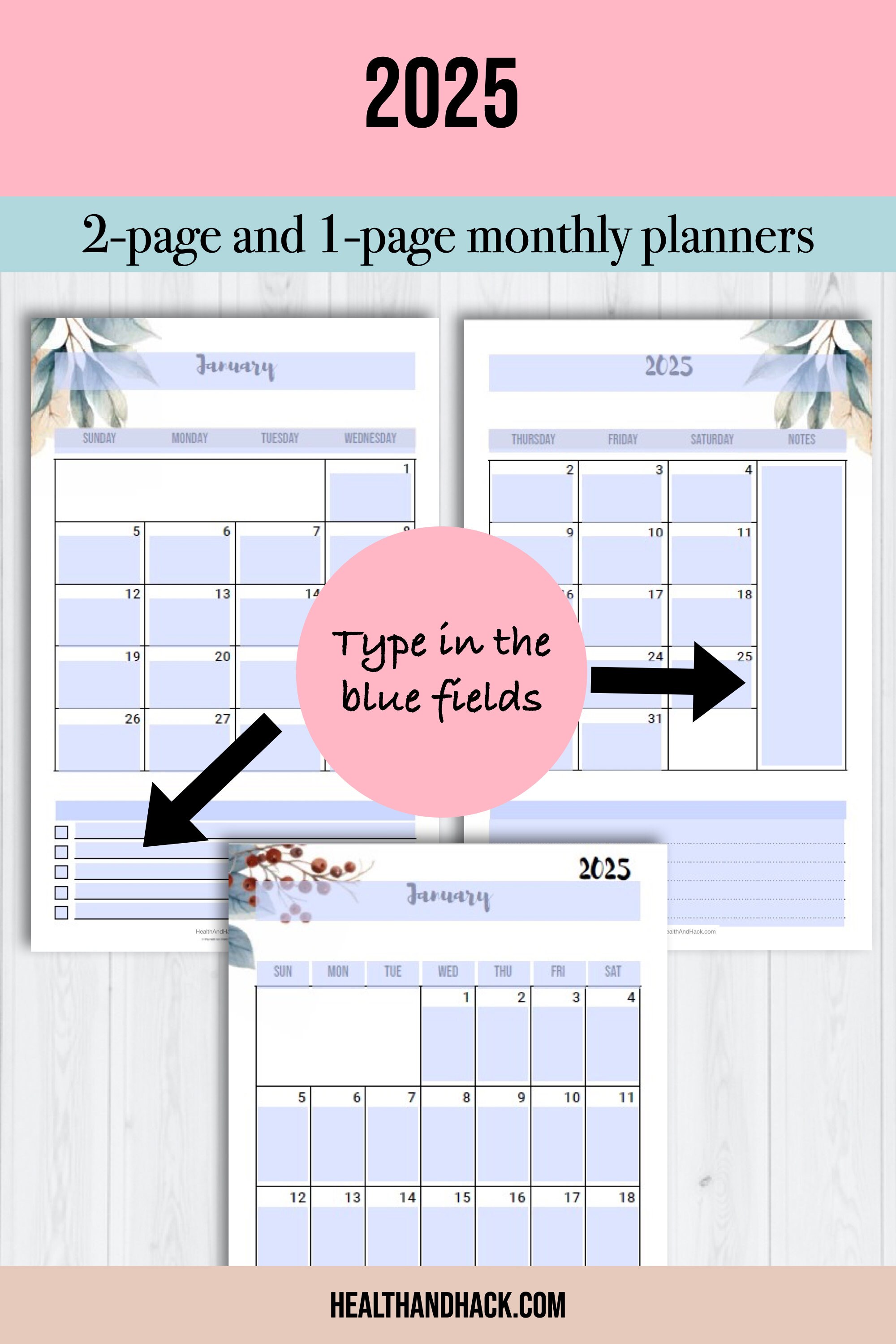 Printable Weekly Planner 2024 2025 | Printable Monthly Planner ...