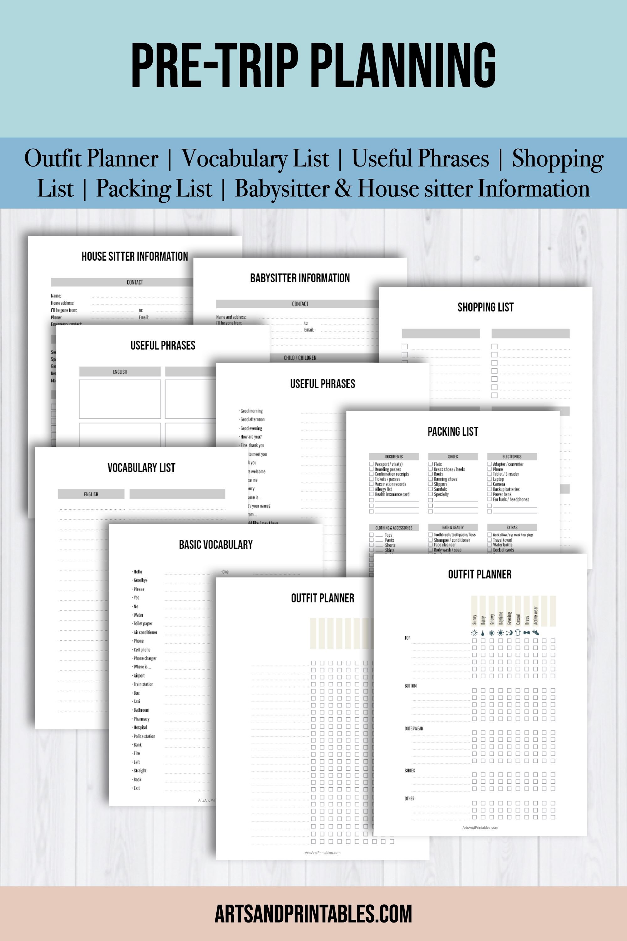 Printable Travel Journal Printable Traveler Planner - Etsy