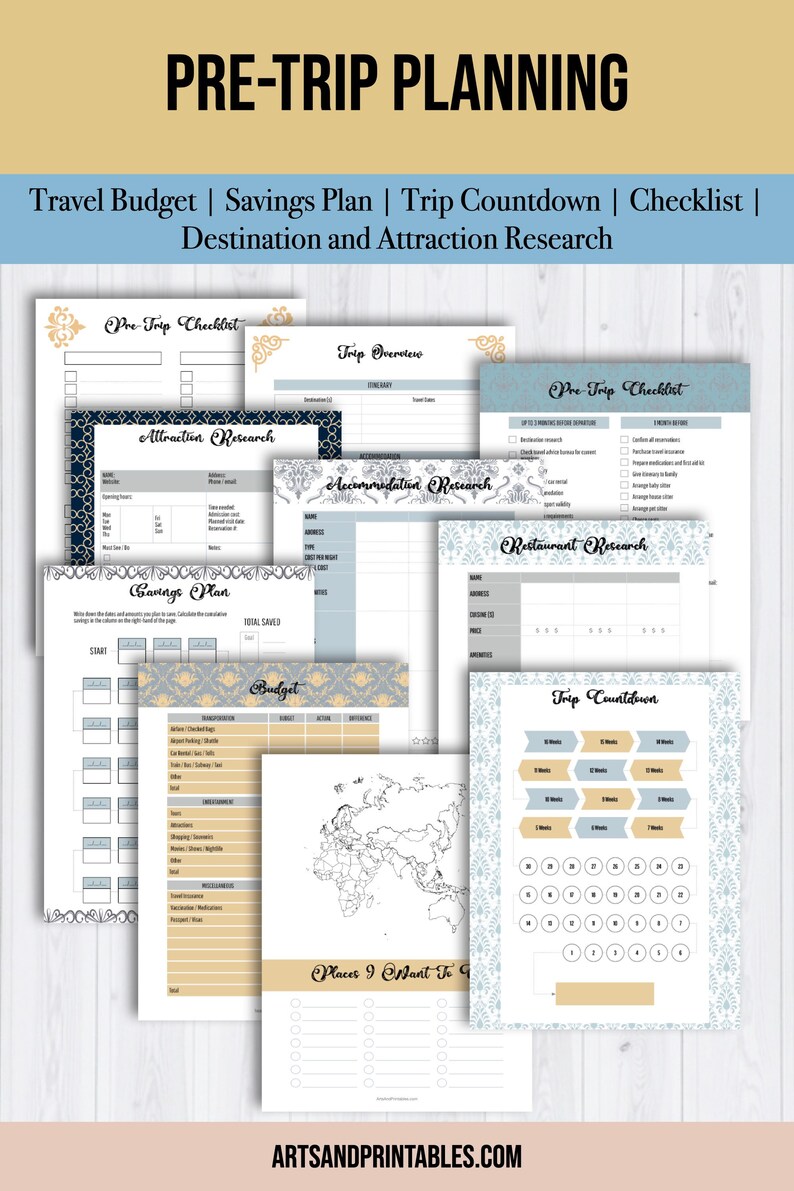 Printable Trip Journal Printable Vacation Planner Printable Travel ...