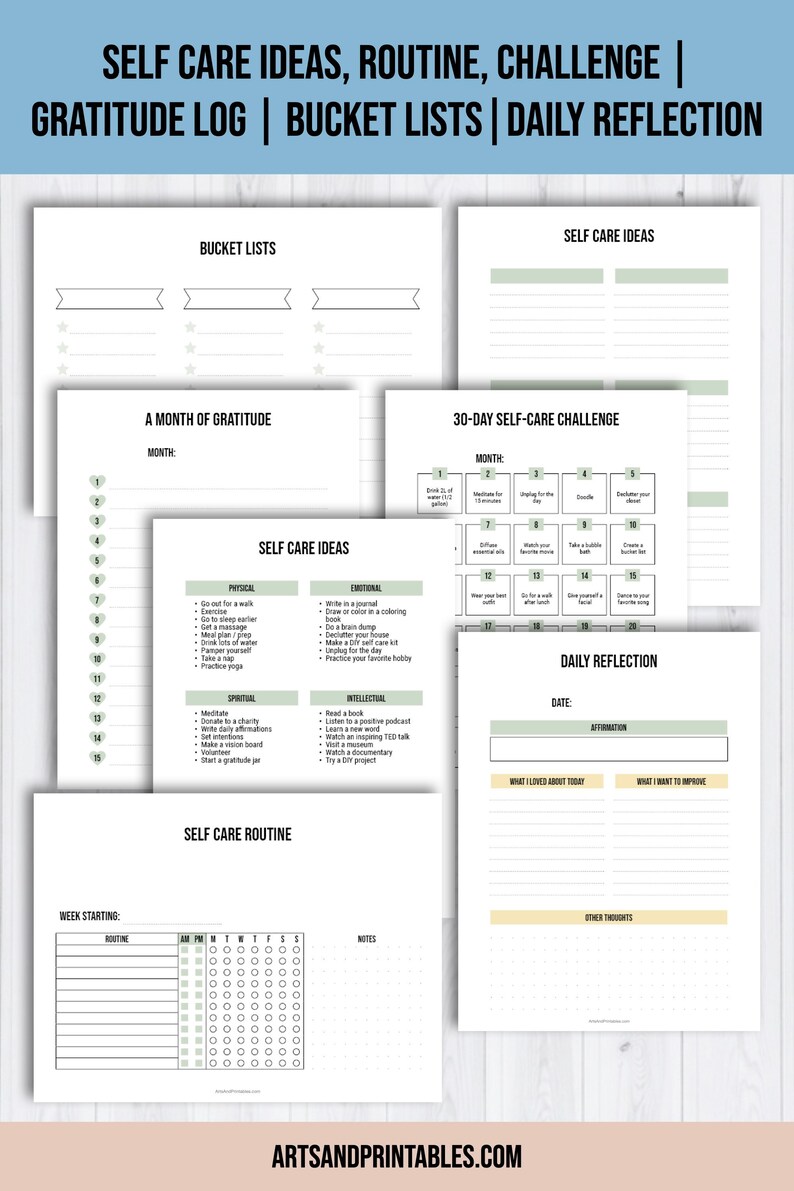 Printable Wellness Log Printable Self-care Checklist - Etsy
