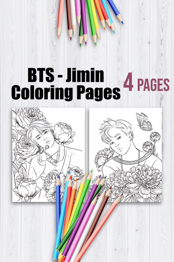 Printable Jimin Coloring Pages Digital BTS Coloring Book | Etsy
