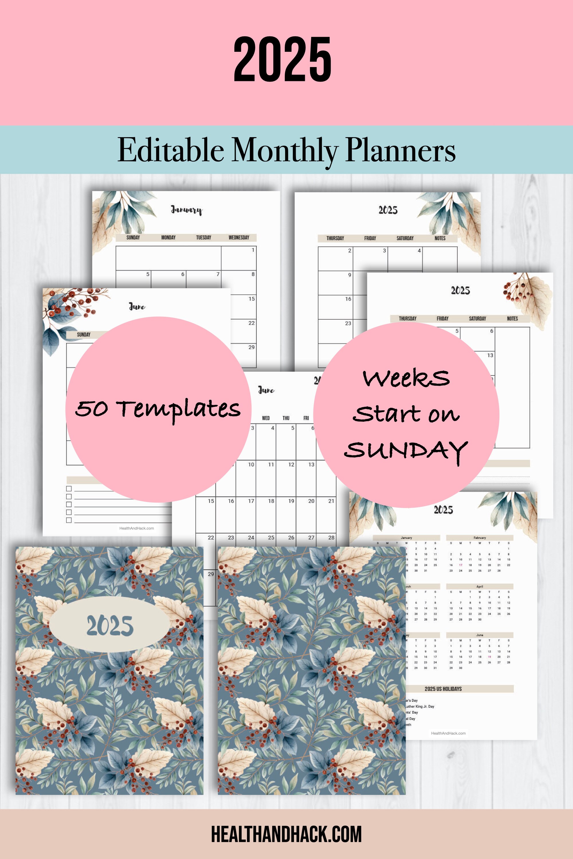 Printable Weekly Planner 2024 2025 | Printable Monthly Planner ...