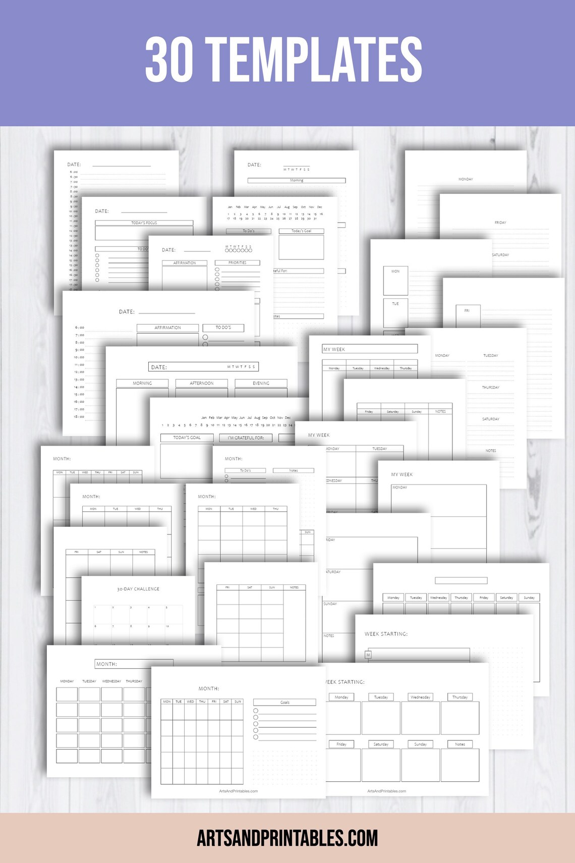 Printable Daily Journal Printable Weekly Planner Printable Monthly ...