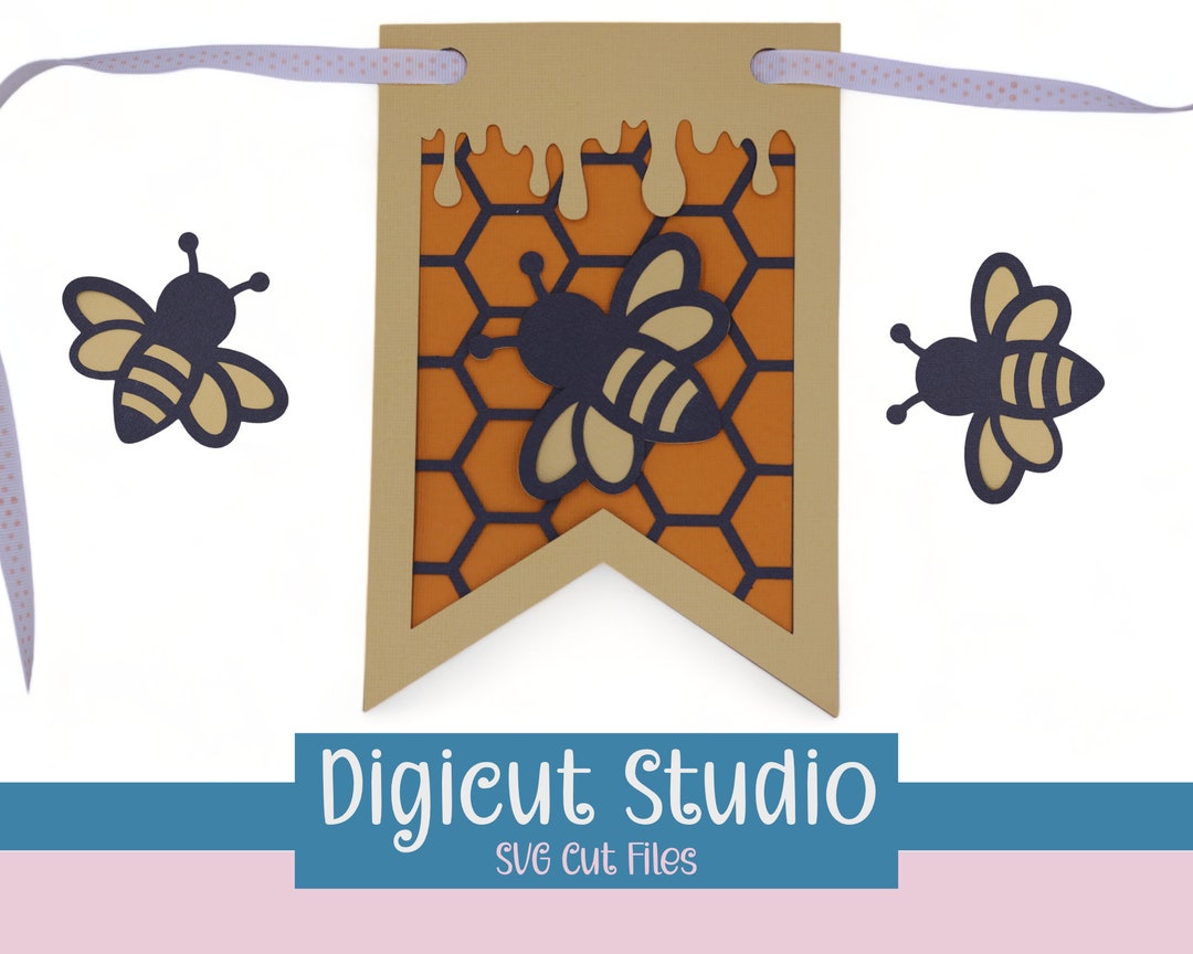 Bee Bunting Svg. Honey Bee Svg. Bee Hive SVG. Bee Pennant. Party ...