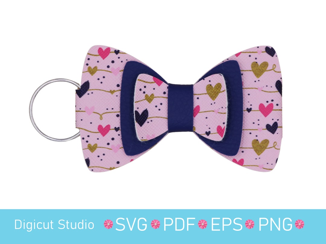 Bow Key Chain Svg. Bow Key Ring SVG. Bow Bag Tag Svg. Bow Svg. School ...