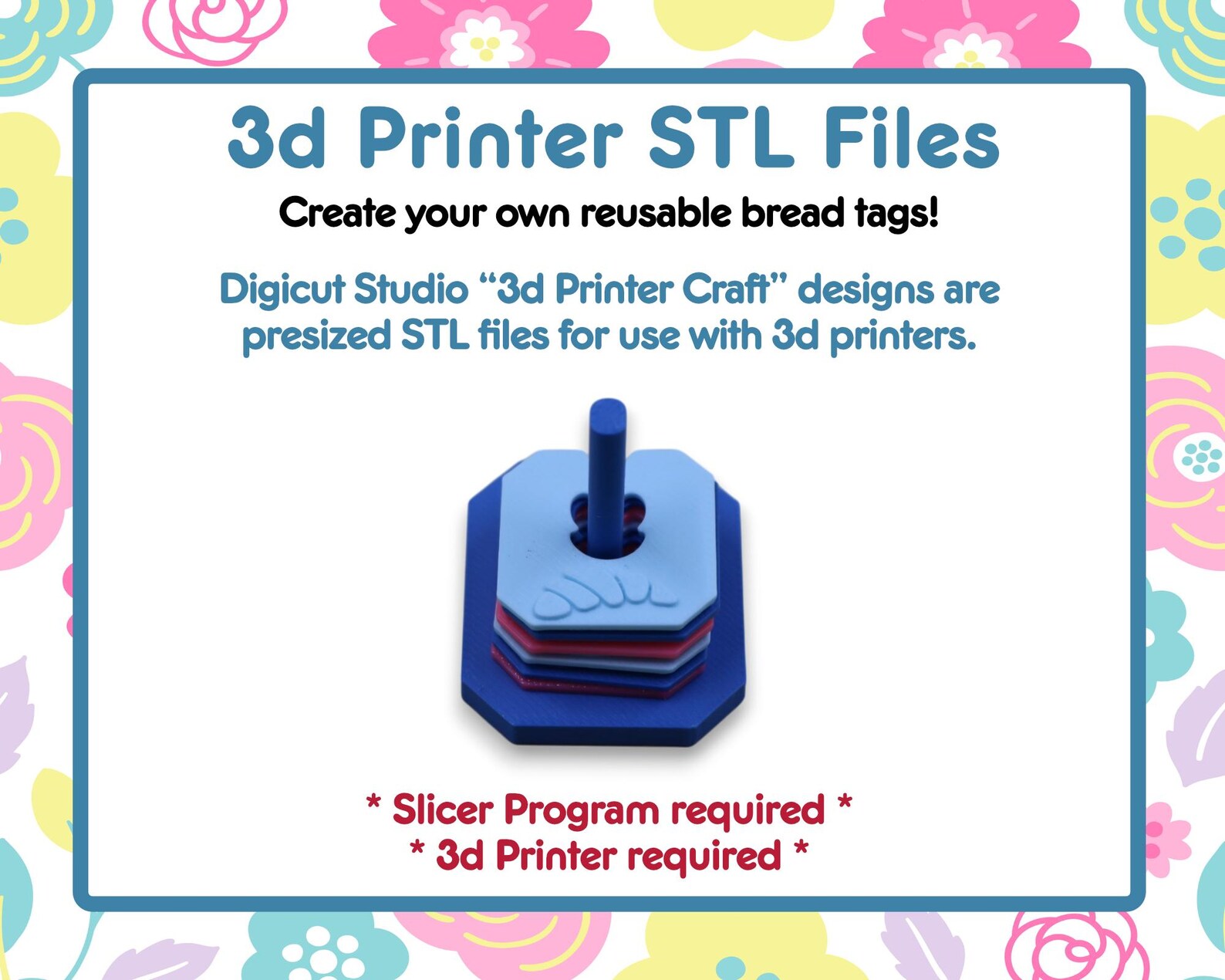 3d Printed Bread Tags STL File. Bread Tag Holder Stl. Bread Clip STL ...