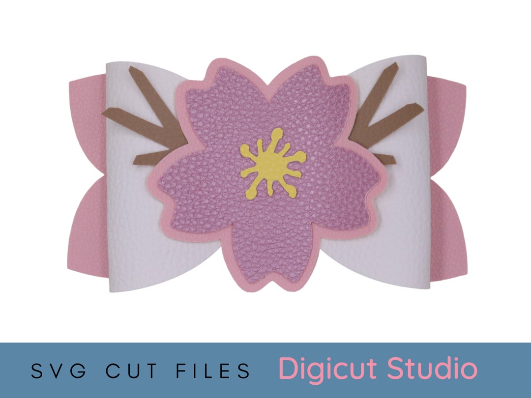 Cherry Blossom Bow SVG. Sakura Hair Bow Svg. Spring Hair Bow. - Etsy