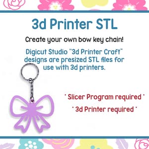 3d Printing Bow Key Chain STL File. DIY Key Chain. Pretty Bow 3d Print ...