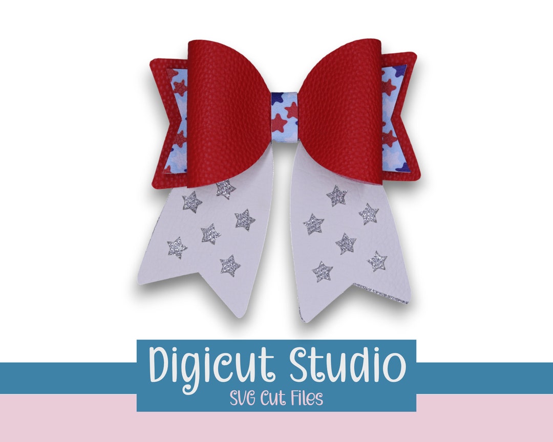 Patriotic Bow SVG. Star Bow Svg. Cheerleading Bow Svg. Layered Bow Svg ...