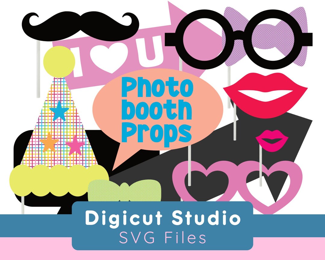 Photo Booth Props SVG Files. Party Pack of Photo Props SVG. Birthday ...