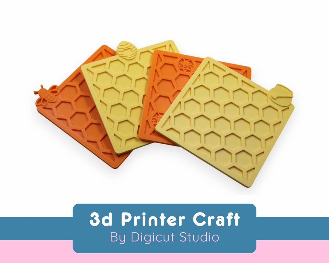 3d Printing Bee Coasters STL Files. Honey Bee STL. Beehive STL. Honey ...