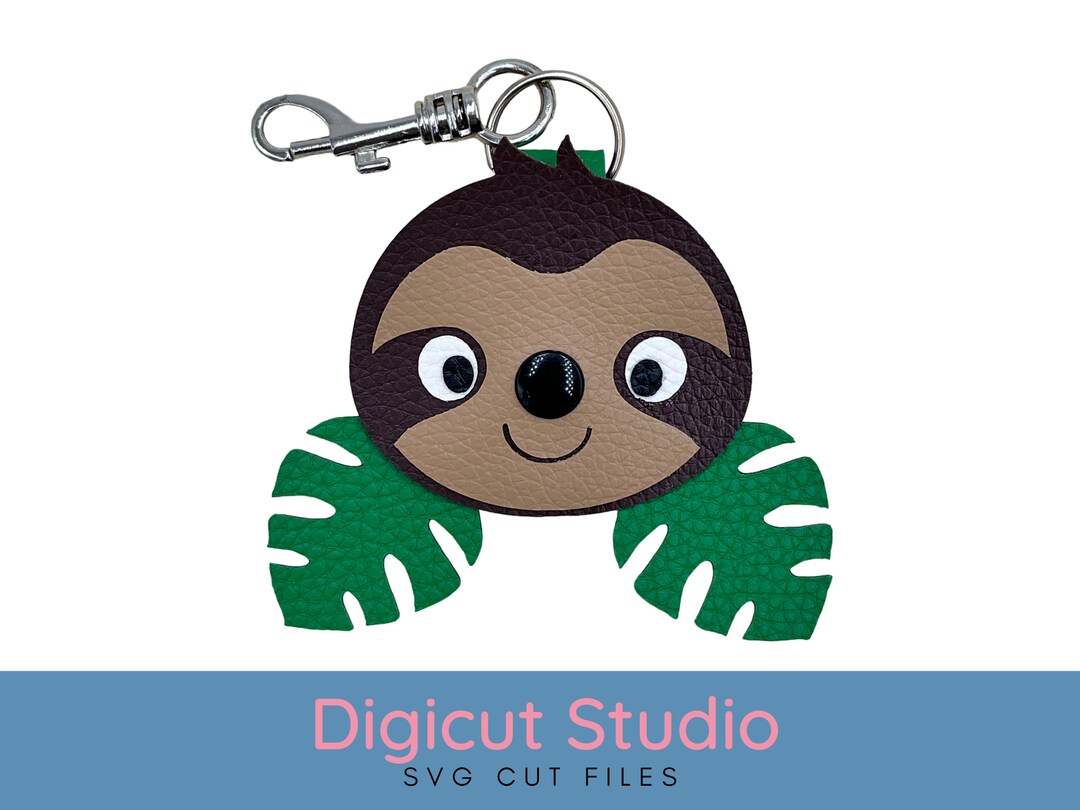 Sloth Key Ring Svg. Sloth Key Chain Svg. Sloth Svg. Sloth Fob. School ...