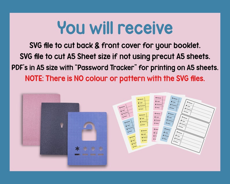 Password Tracker Booklet SVG. Password Journal Svg. Book Making Svg ...