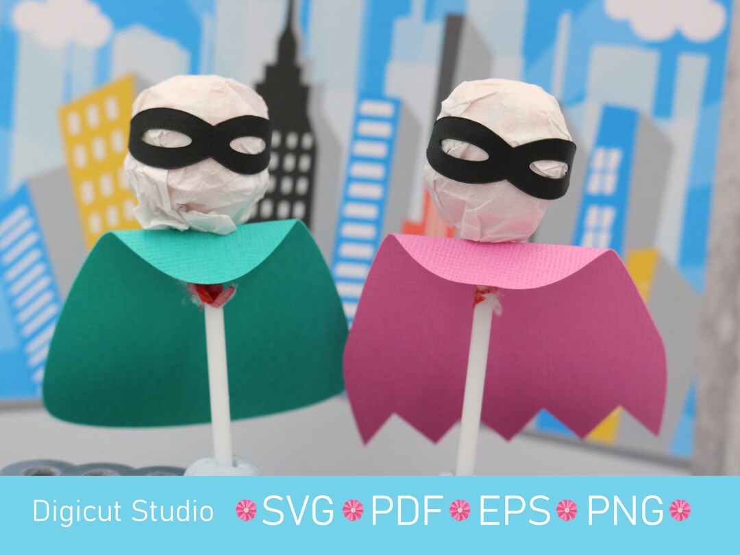 Super Hero Lollipop Capes Svg. Super Hero Party Decoration. Capes ...