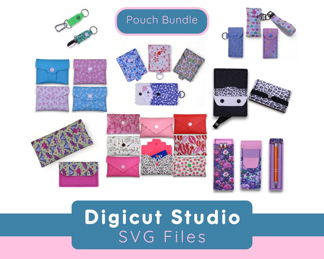 Pouch Bundle SVG. Purse Svg. Credit Card Key Chain. Lipstick Pouch Svg ...