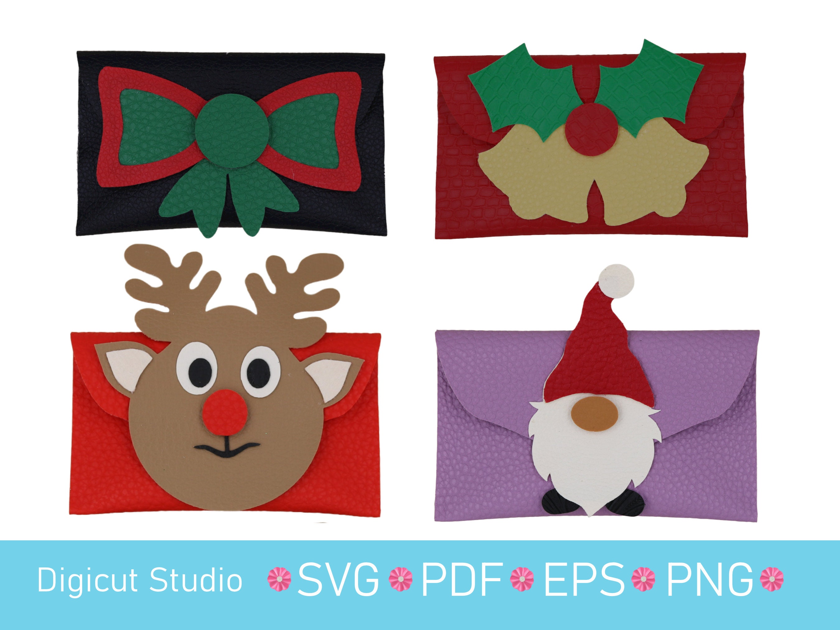 Christmas Coin Purse Bundle SVG. Santa Gnome Pouch SVG. Gift - Etsy