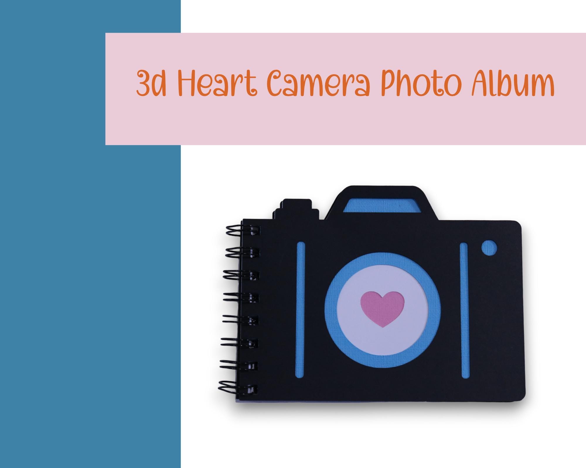 6 X4 Inch Photo Album SVG File. Camera Photobook Svg. Heart Camera ...