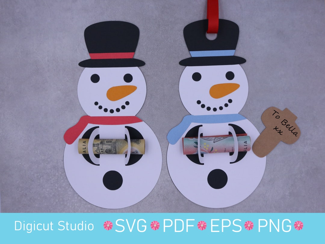 Snowman Money Card Svg. Christmas Money Card Svg. Note Holder Svg. Cash ...
