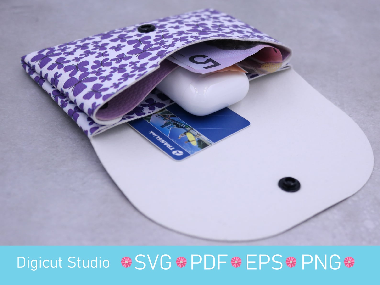 No Sew No Glue Pouch Svg. Snap Wallet Svg. Divided Wallet Svg. Ladies ...