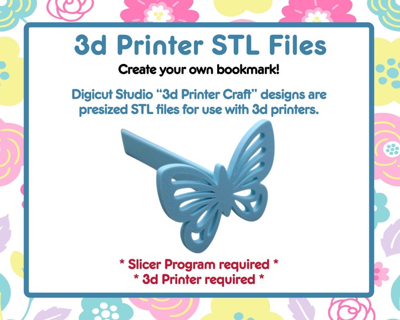 3d Printing Bookmark Butterfly STL File. DIY Bookmark. 3d Print File ...
