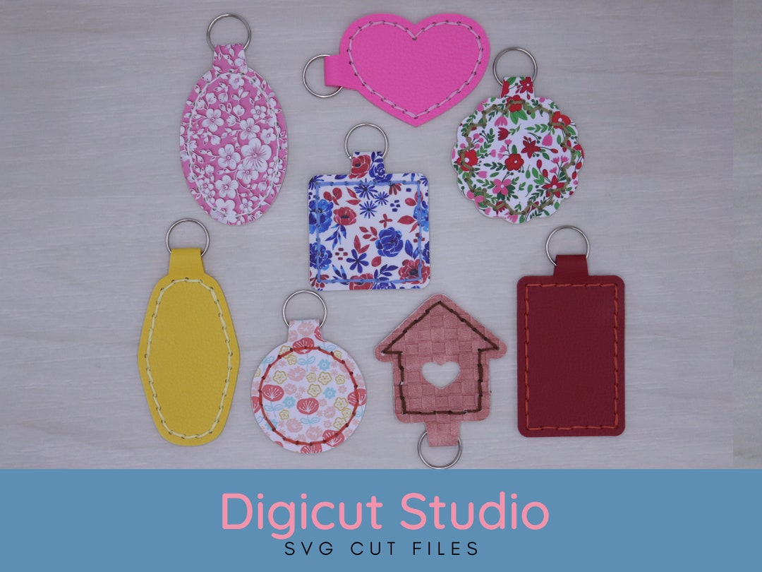 Basic Shapes Key Chain Bundle SVG. Hand Sew Keyrings SVG. Fob SVG ...