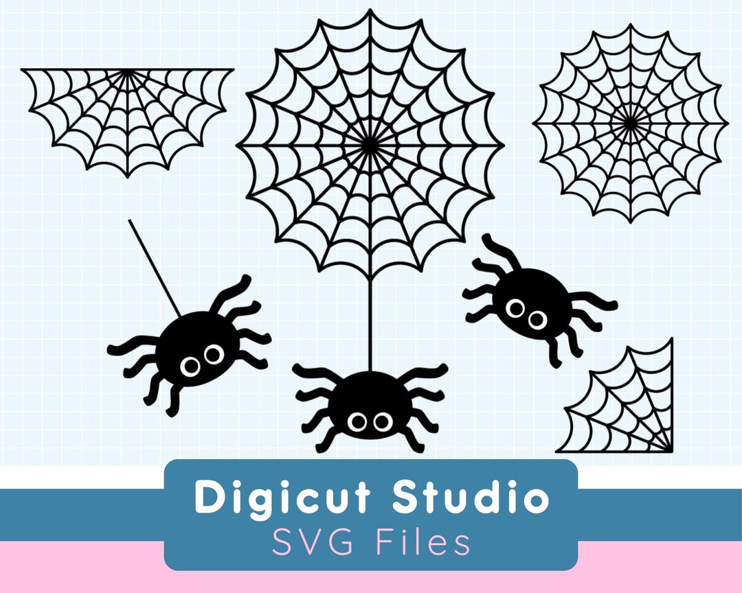 Spider & Web SVG. Cute Spider Svg. Full Web Svg. Half Spider Web Svg ...