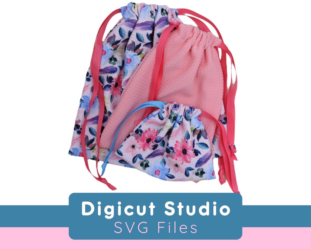 Drawstring Bags SVG Template. Sewing Project. Long Mat Project. Bag Svg ...