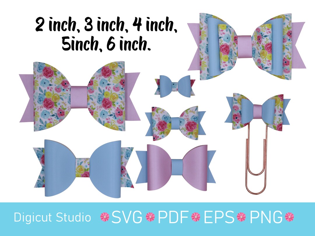 Classic Basic Hair Bow SVG File. 5 Sizes. Hairbow Cutting - Etsy