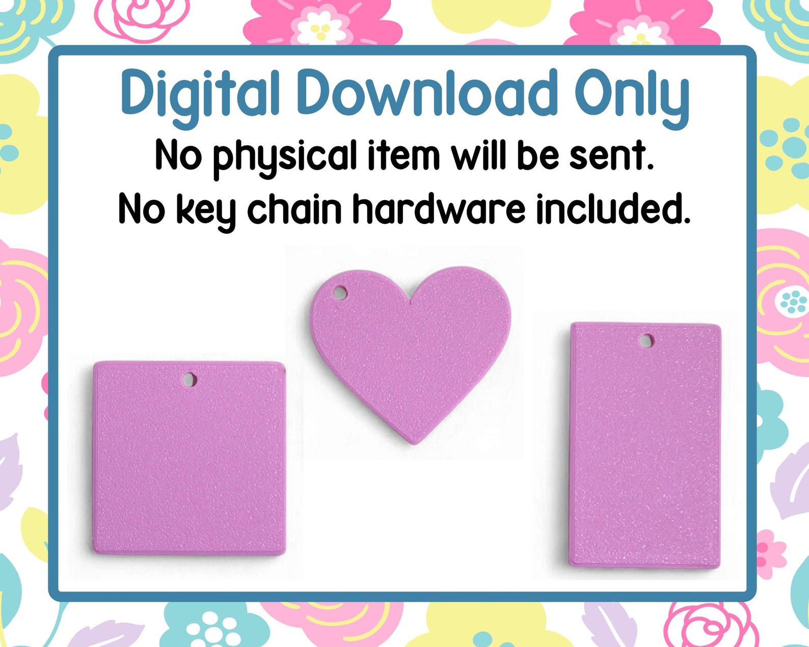 3d Printer Key Chain Blanks STL File. Craft Blanks STL. DIY Key Chain ...