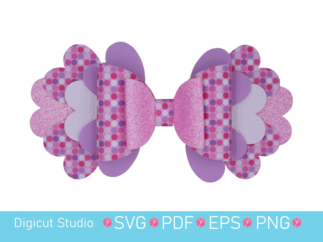 San Valentín Hair Bow Huge Heart bow SVG. Mucho arco de amor. Arco ...