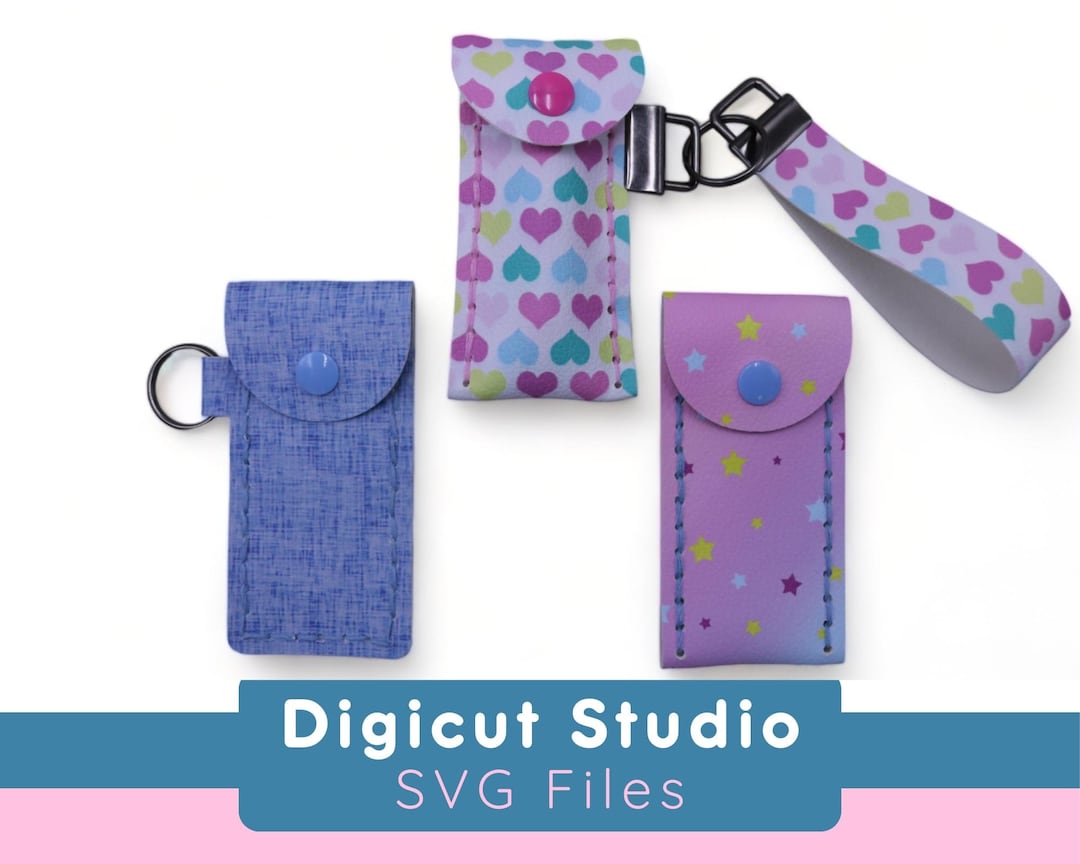 Hand Sew Lipstick Pouch Fob SVG. 1 Inch Key Fob Lip Balm Pouch SVG ...