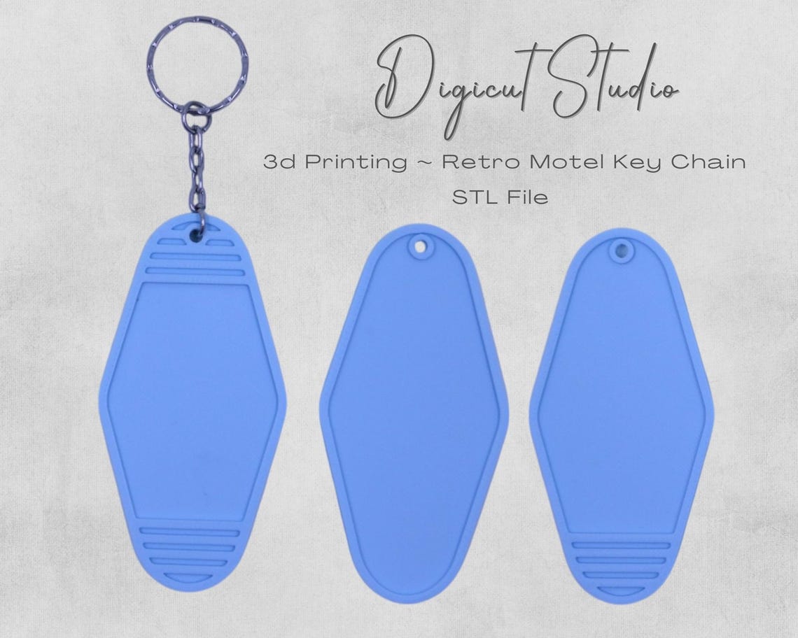 3d Printing Motel Key Chain Blanks STL File. Retro Motel Key 3d ...