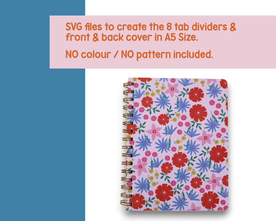 8 Tab A5 Divider SVG. Book Making Svg. 8mm Ruled Line PDF. Journal ...
