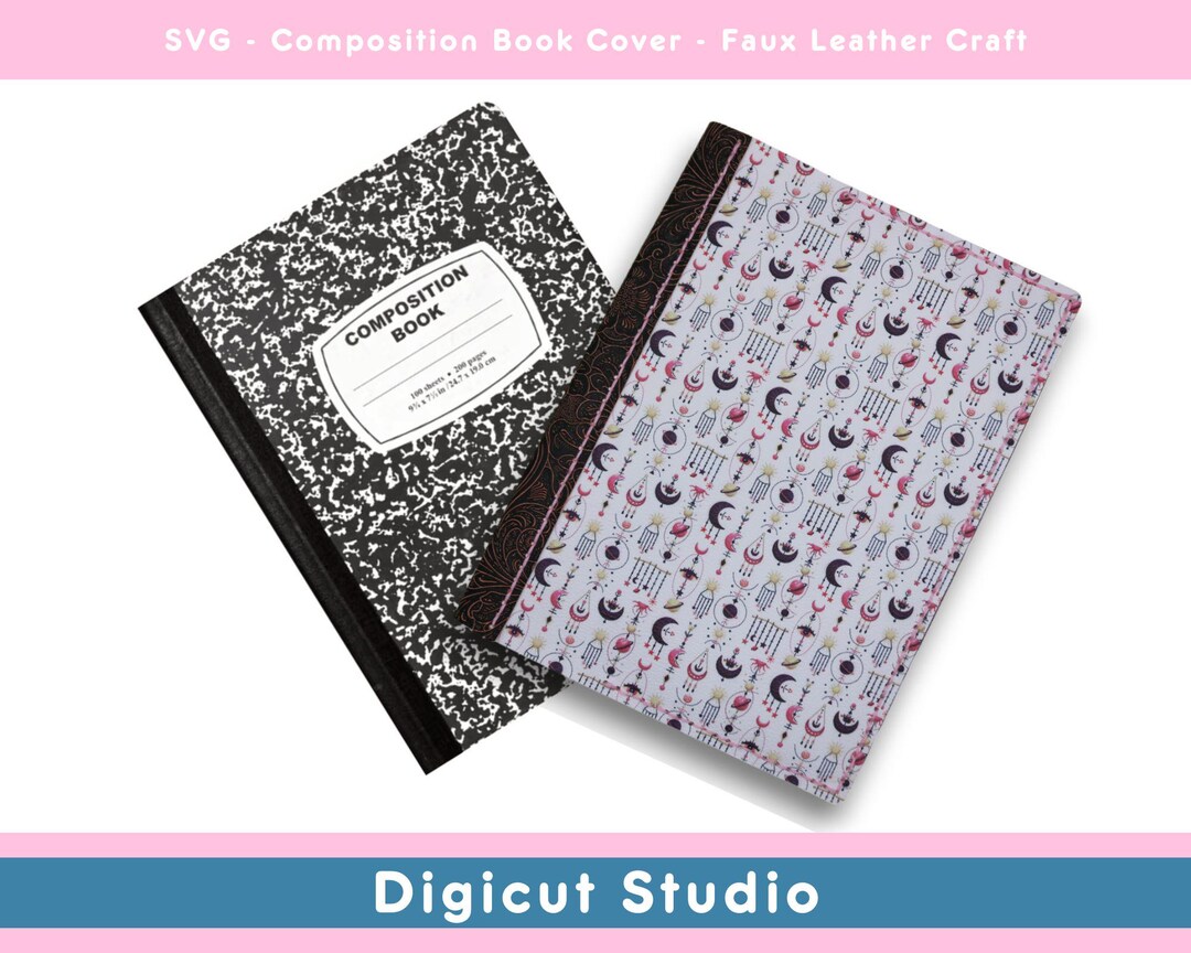 Reusable Book Cover to Fit Composition Book SVG. Note Book Sized 9 3/4 ...