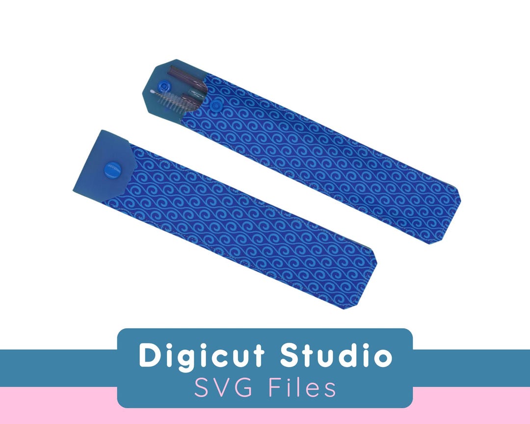 Reusable Straw Pouch Svg. Metal Straw Sleeve Svg. Straw Holder Svg. Eco ...