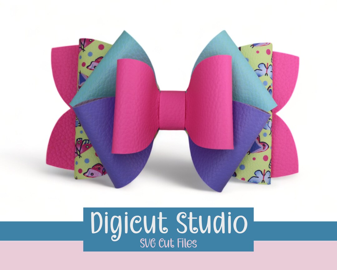 Extra Large Stacked Hair Bow Svg. Layered Bow. Multi Color Hair Bow ...