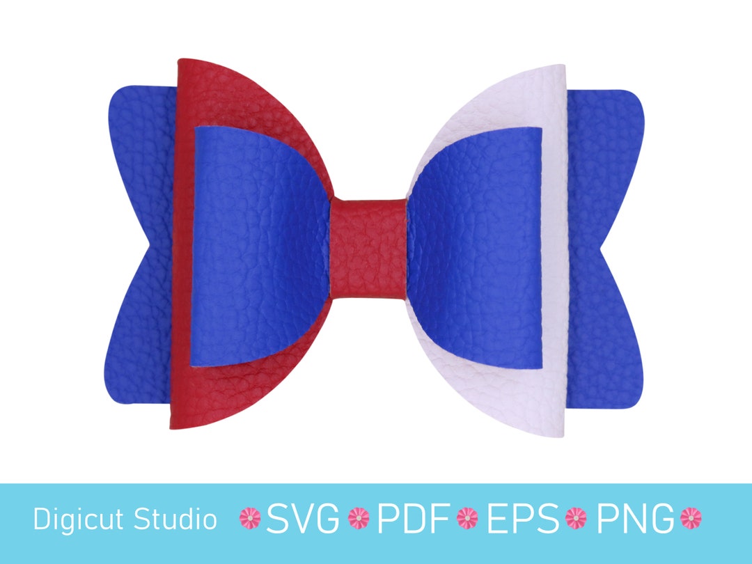 Split Colour Patriotic Hair Bow SVG. Multi Colour Bow. 5 Inch - Etsy