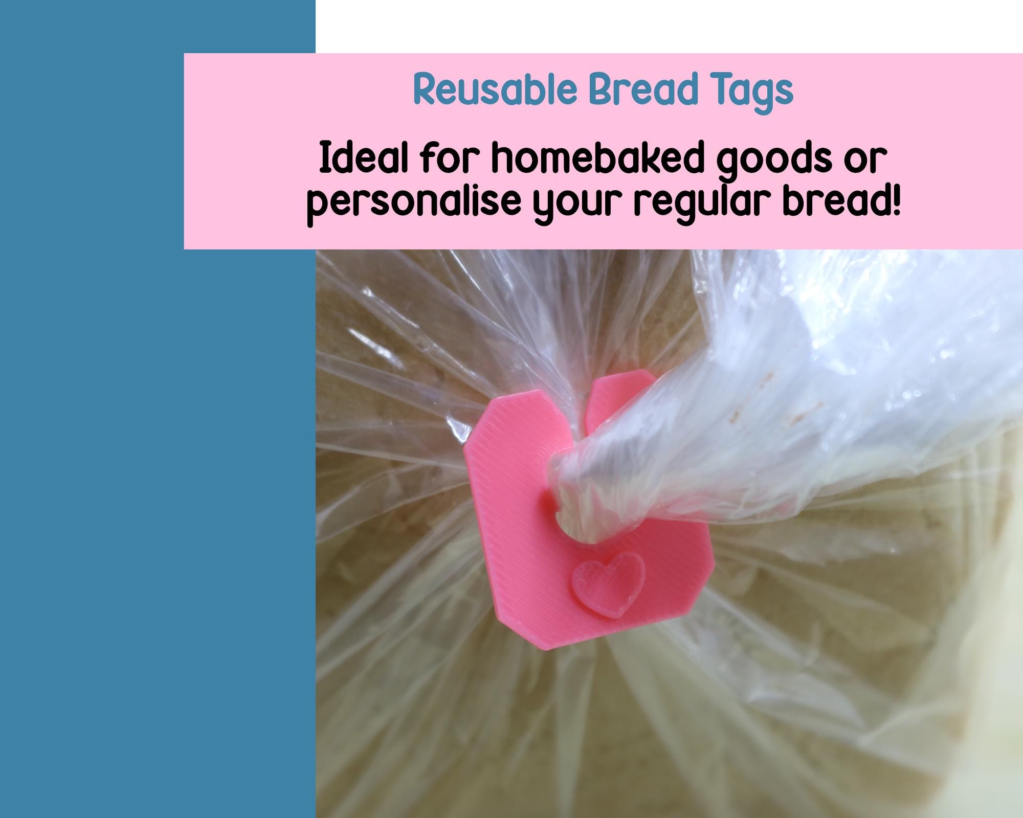 3d Printed Bread Tags STL File. Bread Tag Holder Stl. Bread Clip STL ...