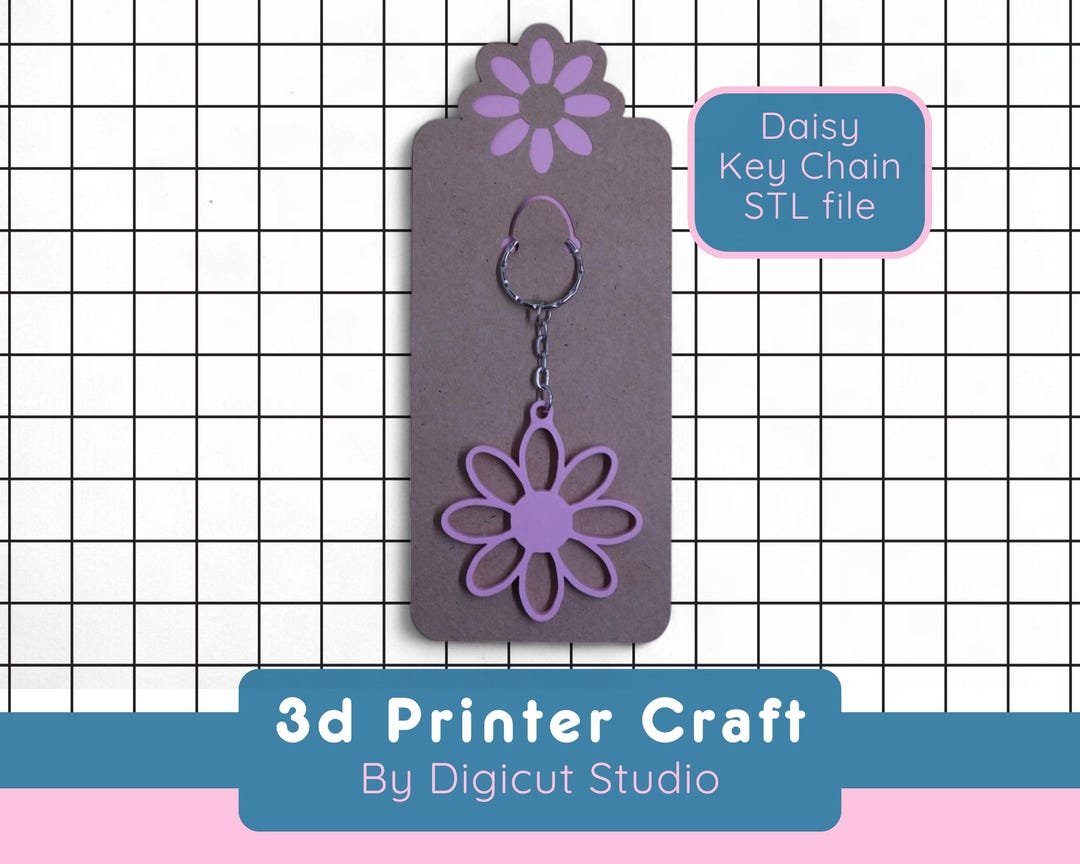 3d Printing Daisy Key Chain STL File. DIY Key Chain. Flower 3d Print ...