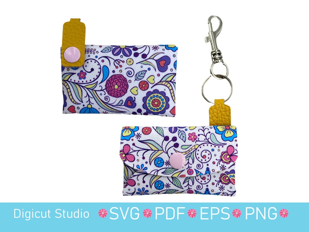 Mini Key Chain Pouch SVG. No Sew Mini Pouch. Mini Pouch With Handle Svg ...