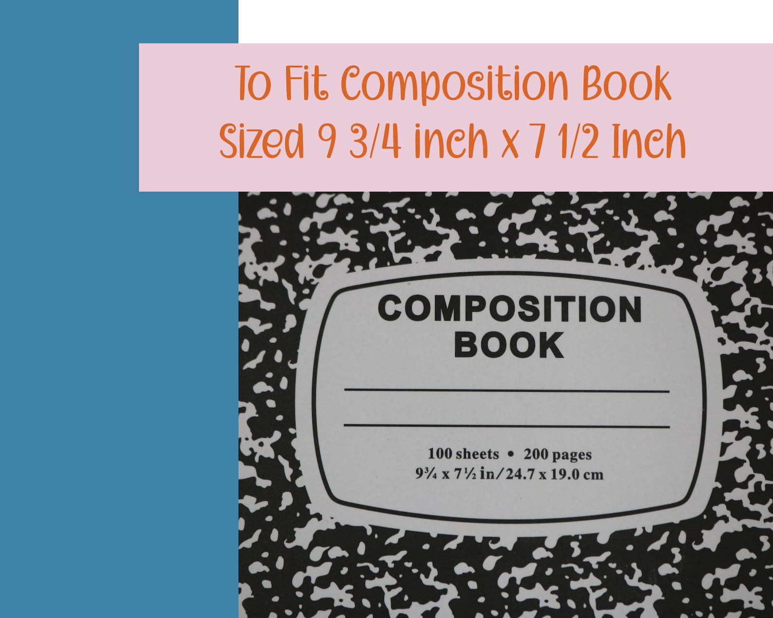 Reusable Book Cover to Fit Composition Book SVG. Note Book Sized 9 3/4 ...