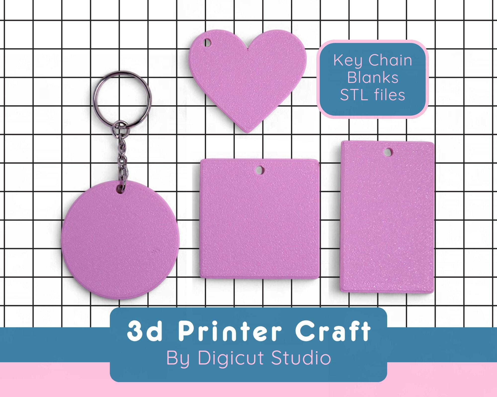 3d Printer Key Chain Blanks STL File. Craft Blanks STL. DIY Key Chain ...
