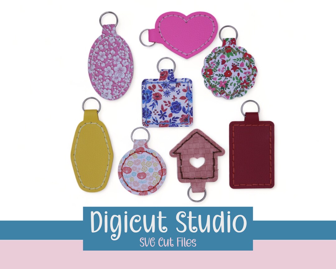 Basic Shapes Key Chain Bundle SVG. Hand Sew Keyrings SVG. Fob SVG ...