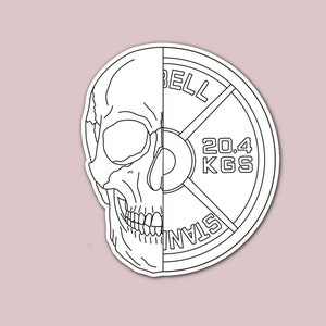 45lb Plate With Skull Sticker, Powerlifting Sticker, Weightlifting ...