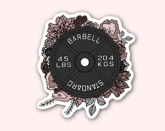 45lb Plate and Brain Sticker, Powerlifting Sticker, Weightlifting ...