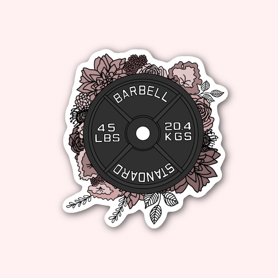 45lb Plate With Flowers Sticker Powerlifting Sticker - Etsy