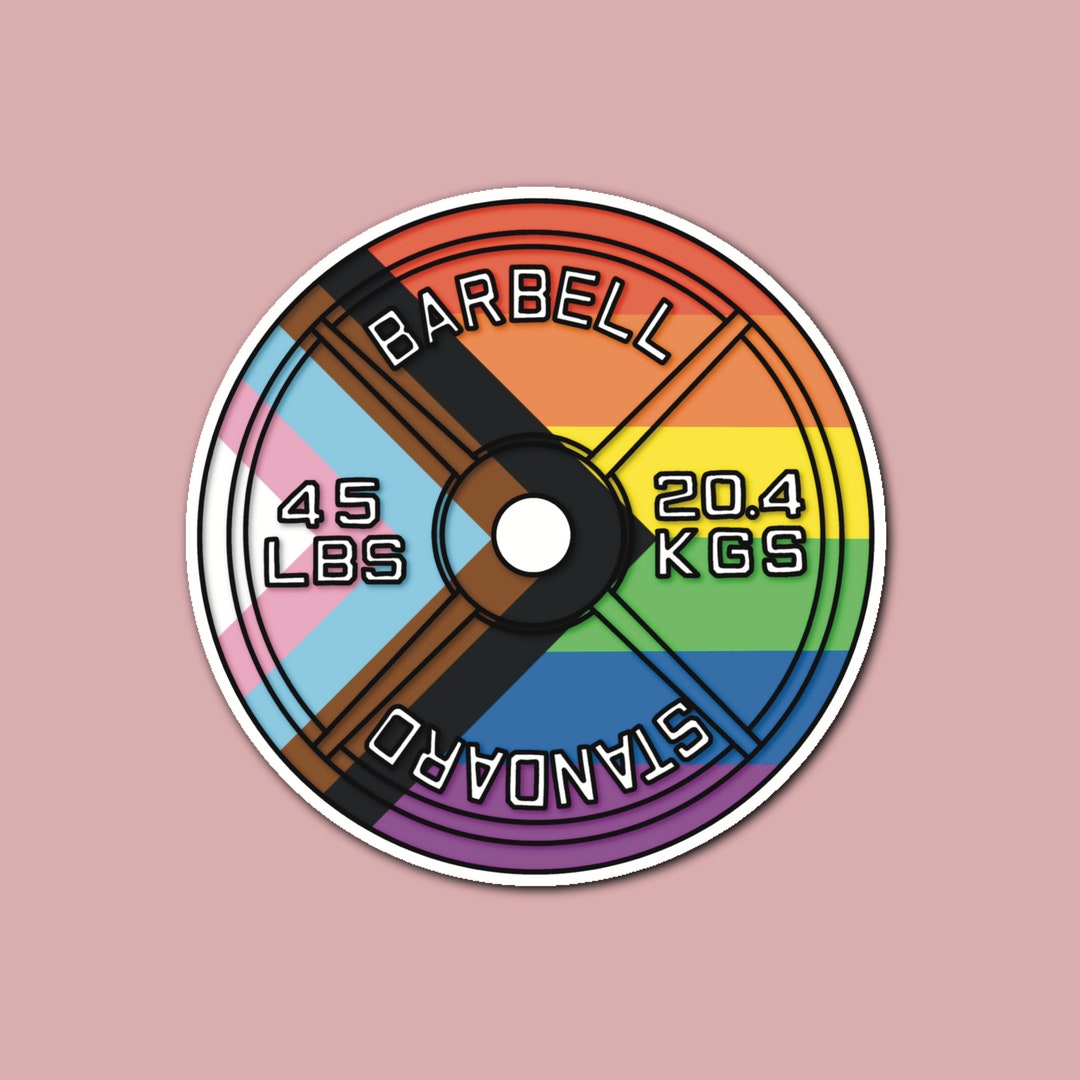 45lb Pride Plate Sticker, Powerlifting Sticker, Gay Powerlifting ...