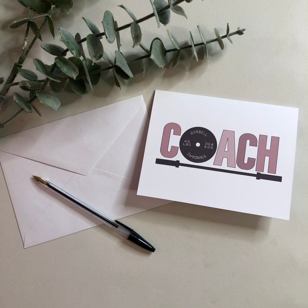 Lifting Coach Pinks Blank Greeting Card With Envelope, Powerlifting ...